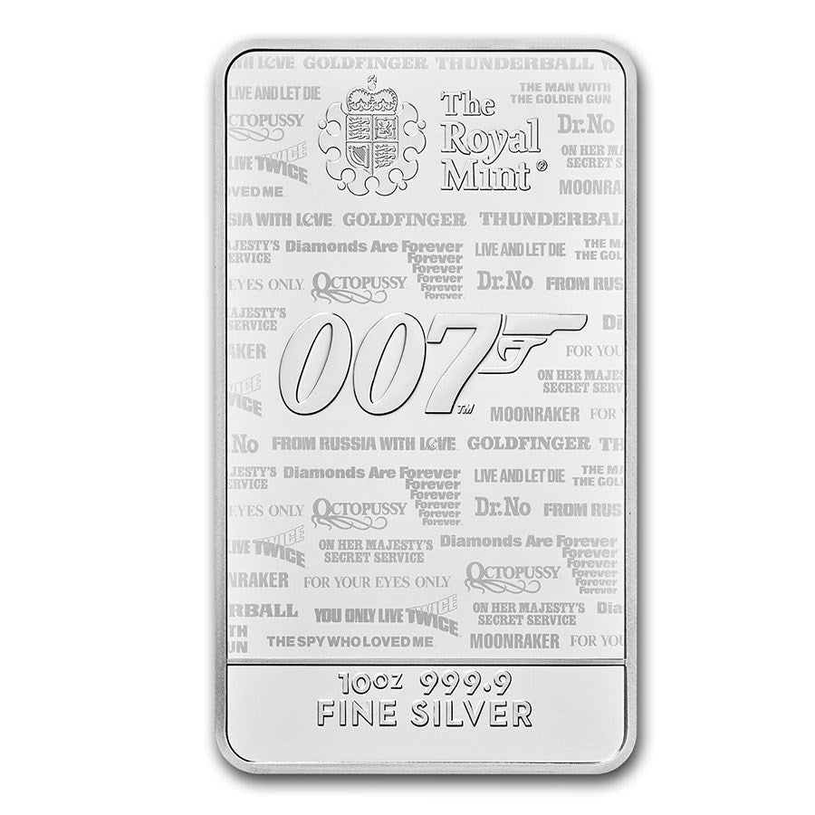 James Bond 007 "No Time To Die" Silver 10 oz (ounce) Bar